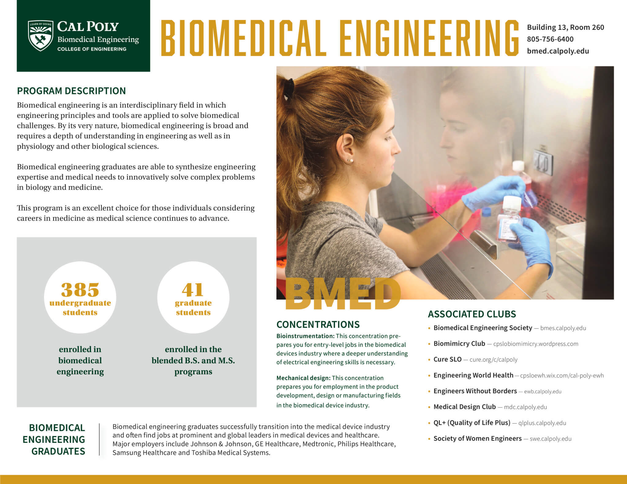 Degree Programs Overview – Biomedical Engineering