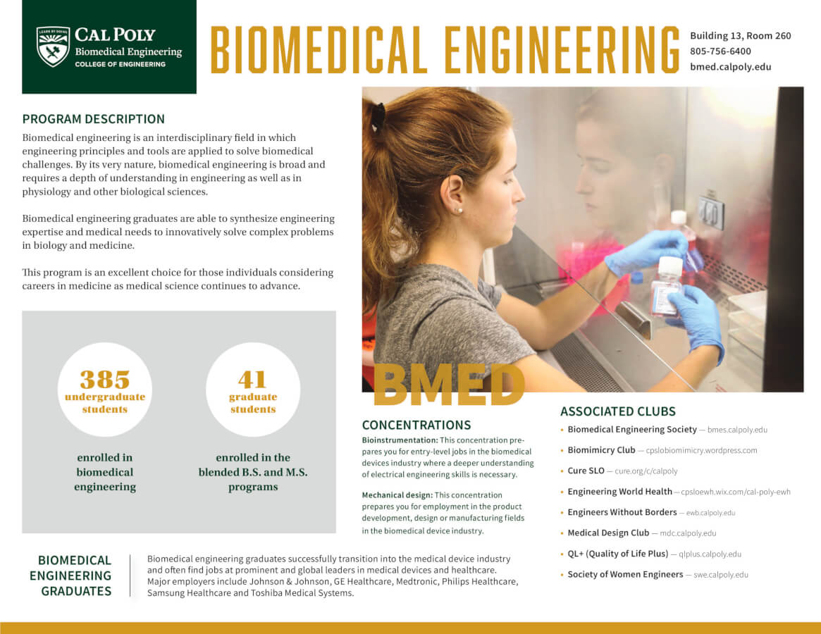 Degree Programs Overview – Biomedical Engineering